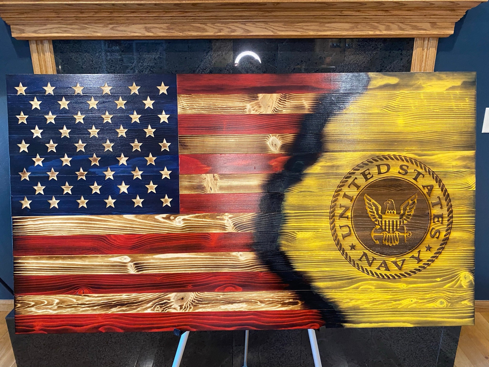 Rustic Navy Flag – Old Glory Rustic Sign Co.
